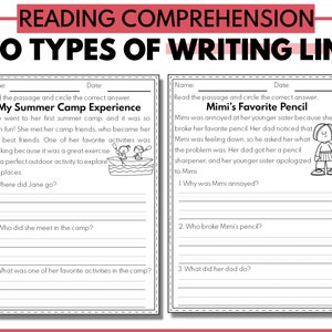 Reading Comprehension Short Stories , Storytime Reading Worksheets, 1st ...