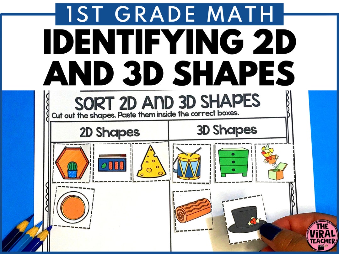 Identifying 2D and 3D Shapes Math Worksheets 1st Grade Math Activities ...