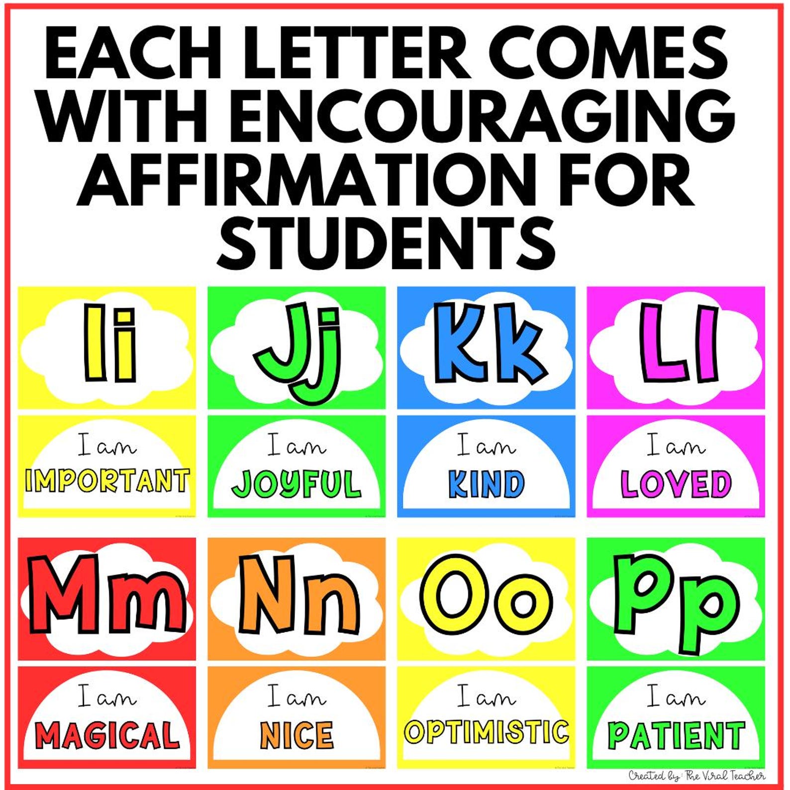 Alphabet Posters, Affirmation Alphabet Posters Bulletin Board Display ...