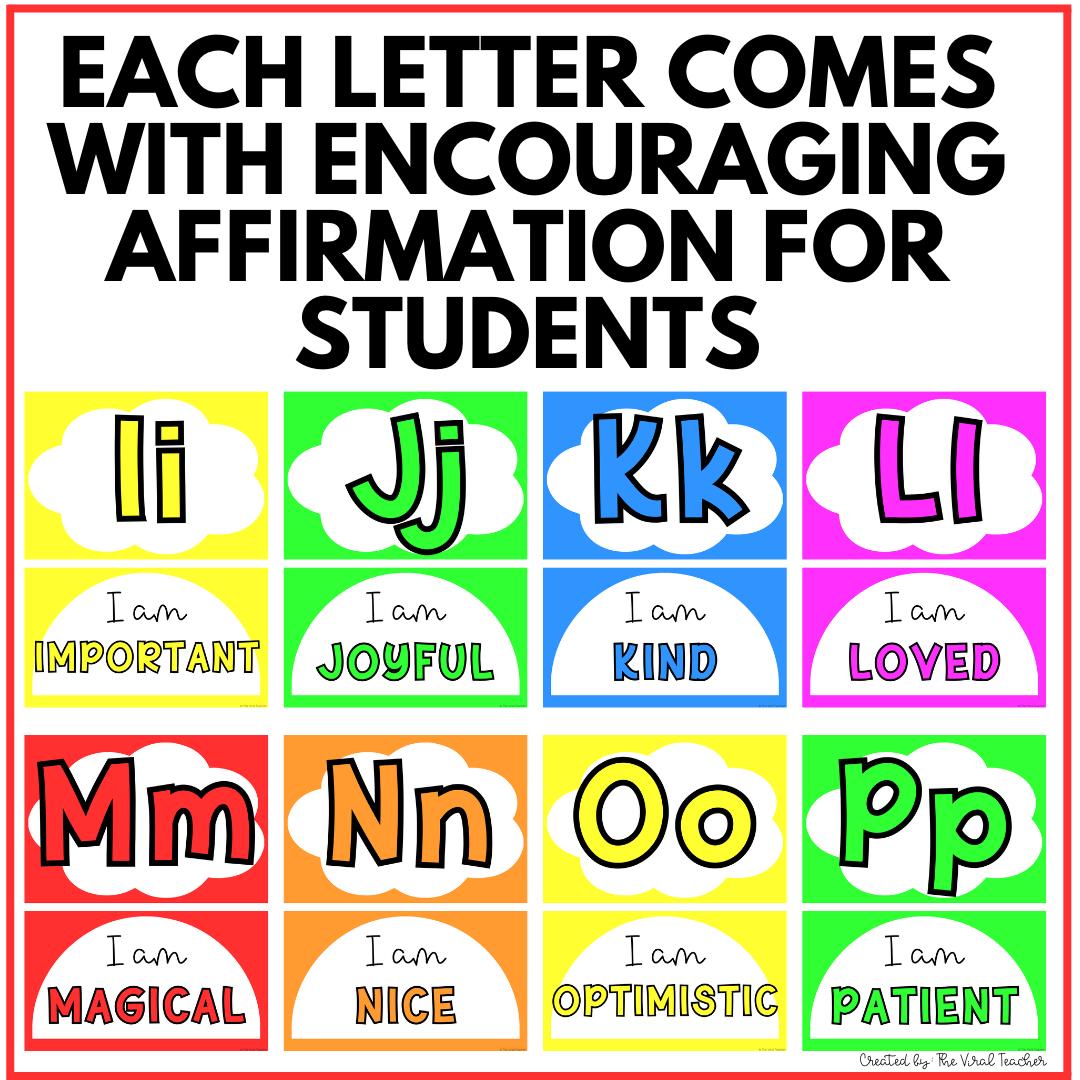 Alphabet Posters, Affirmation Alphabet Posters Bulletin Board Display ...