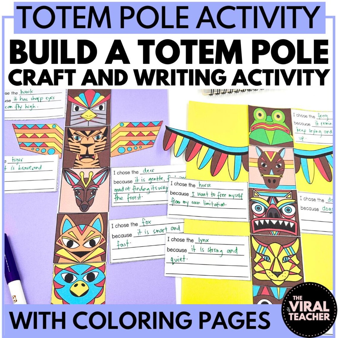 Totem Pole Craft Activity, Native American Heritage (PDF) - Etsy