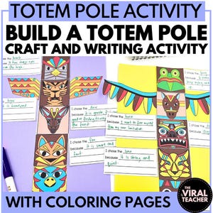 Building a Totem Pole Native American Heritage Month Craft and Writing ...