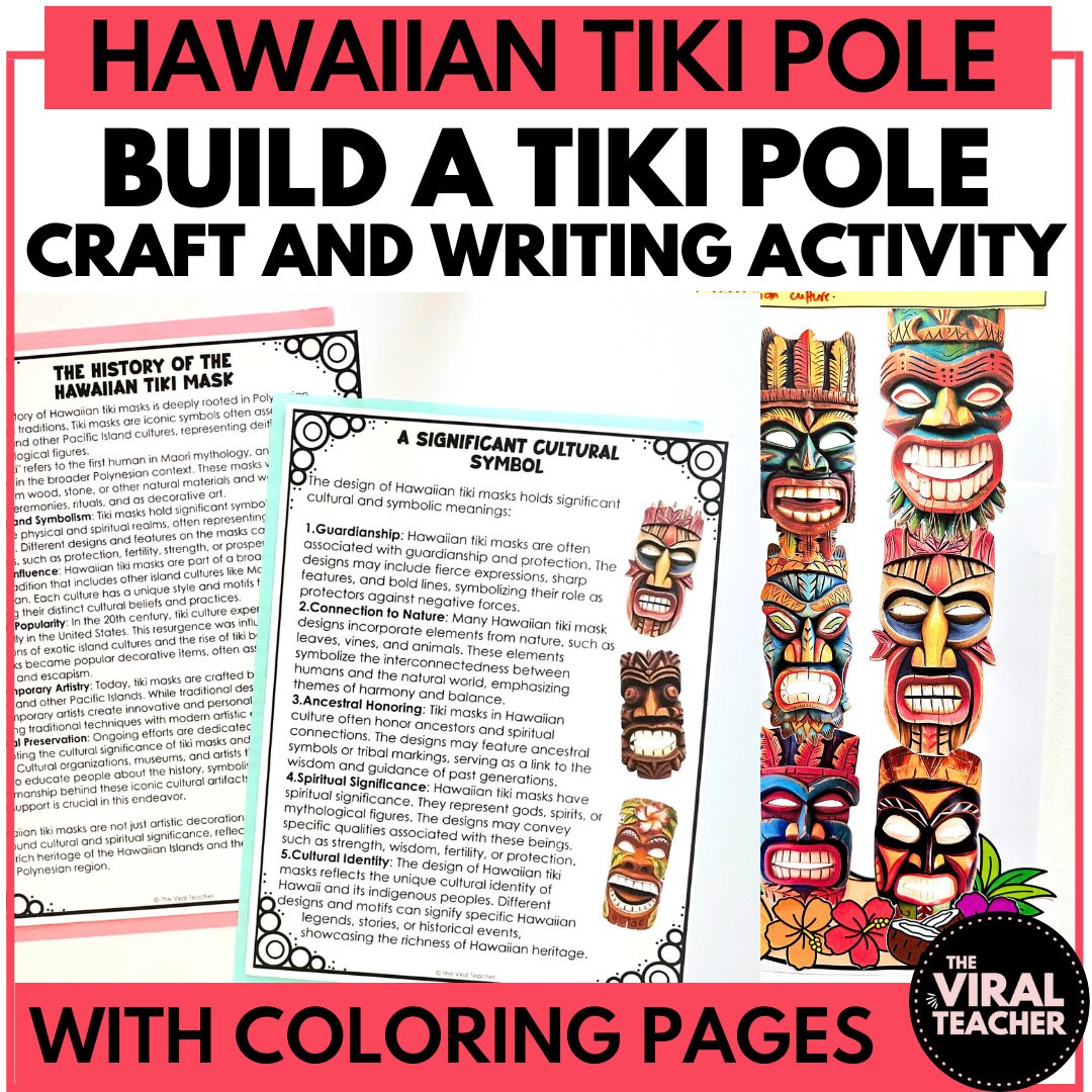 Build a Hawaiian Tiki Pole and Mask Craft and Writing AAPI Activity ...
