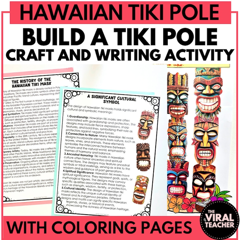 Build a Hawaiian Tiki Pole and Mask Craft and Writing AAPI Activity ...