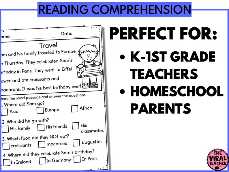Reading Comprehension Short Stories , Storytime Reading Worksheets, 1st ...
