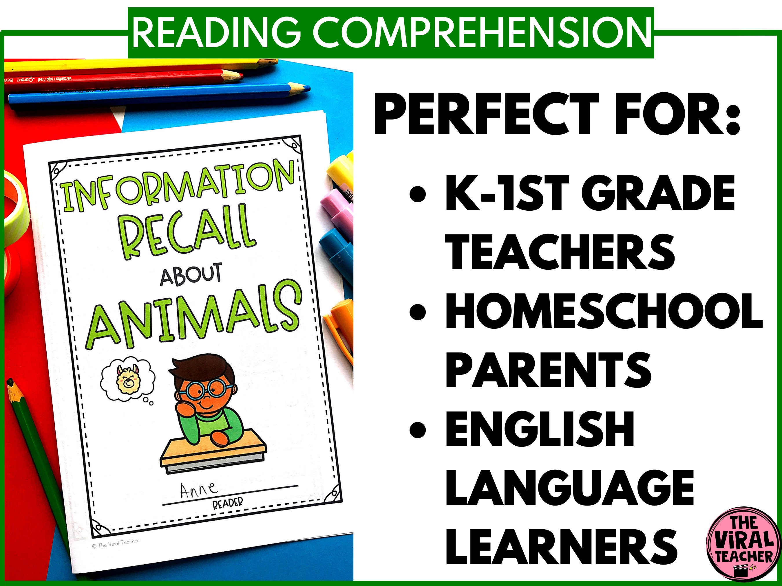 Animal Themed Reading Comprehension Passages and Questions Booklets ...