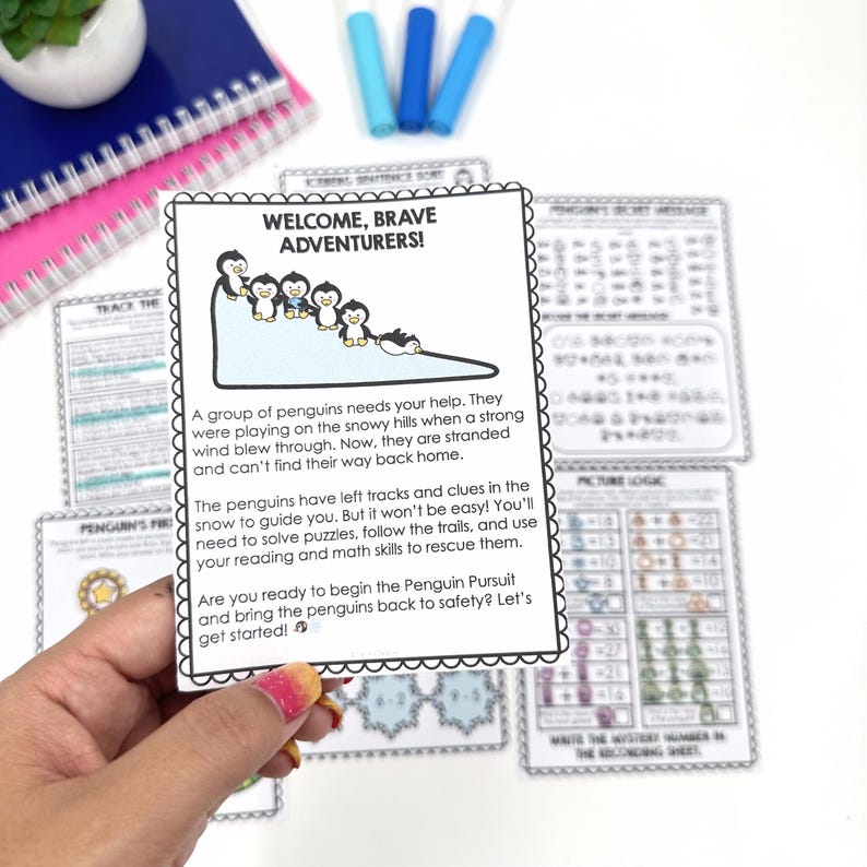 Winter Escape Room Winter Math and ELA for Kids, Printable Winter ...