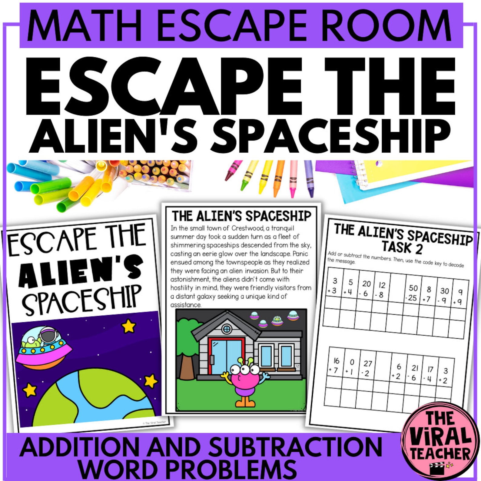 Escape Rooms for Kids Addition and Subtraction Word Problems Within 100 ...