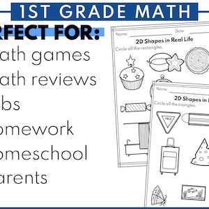 Identifying 2D and 3D Shapes Math Worksheets 1st Grade Math Activities ...