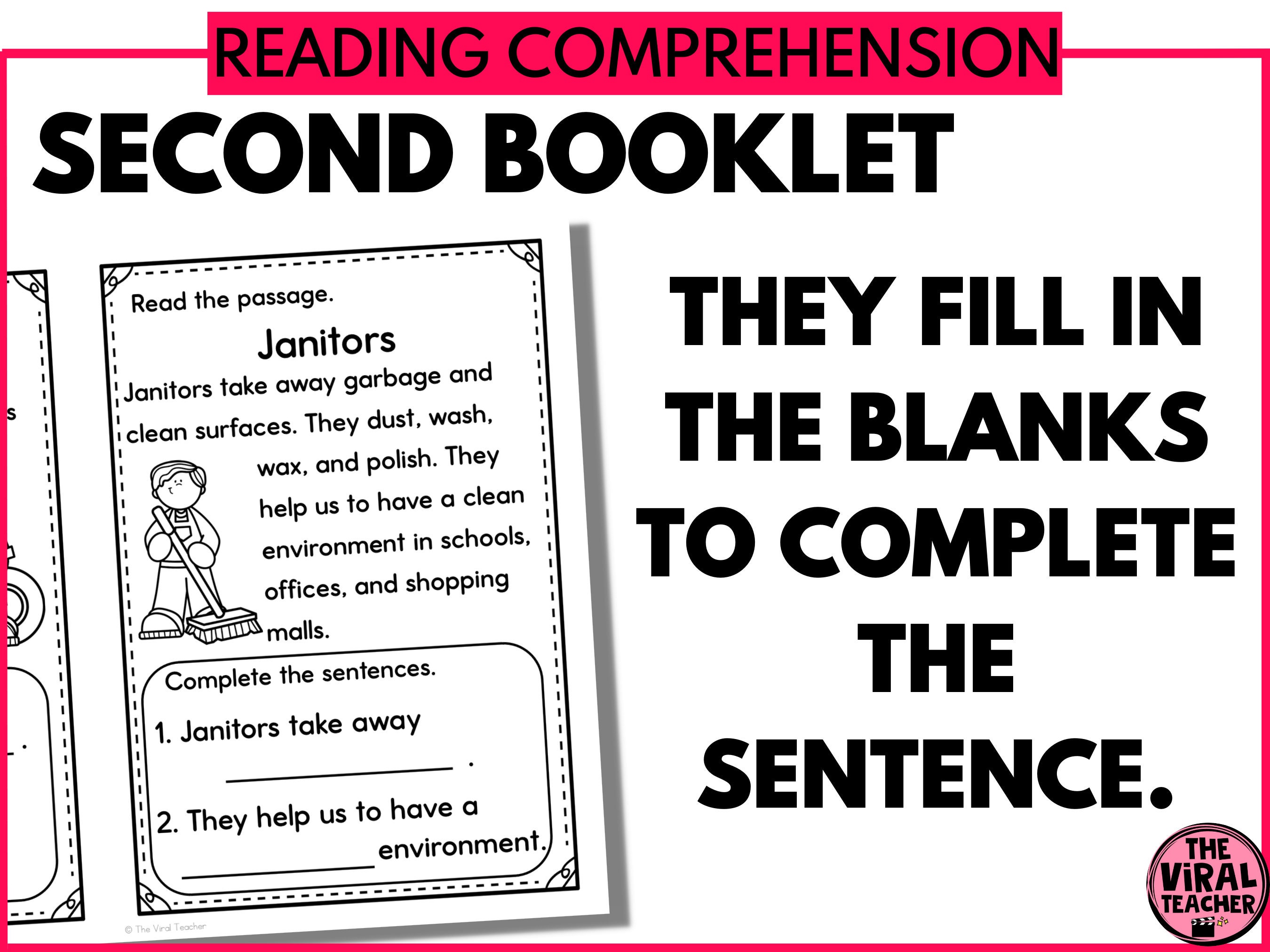 Community Helpers Reading Comprehension Passages and Questions Booklets ...