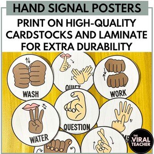 ASL Hand Signal Posters Classroom Hand Signals Classroom Management ...