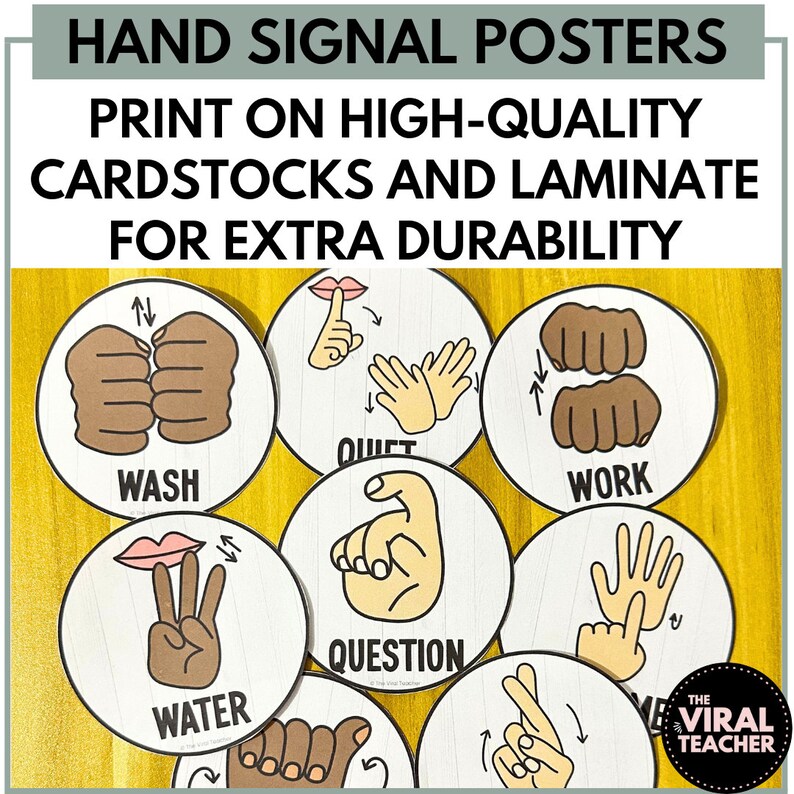 ASL Hand Signal Posters Classroom Hand Signals Classroom Management ...
