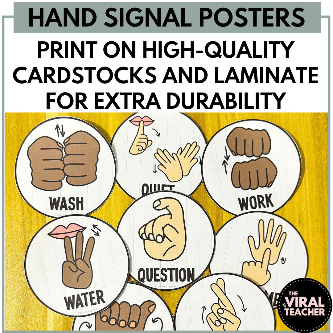 ASL Hand Signal Posters Classroom Hand Signals Classroom Management ...