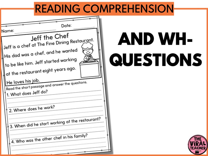 Short Stories Reading Comprehension, Storytime Reading Worksheets, 1st ...