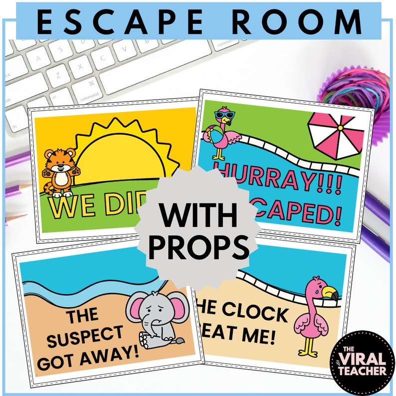 Escape Room for Kids, Summer Escape Room Printable Puzzle Game, Printed ...