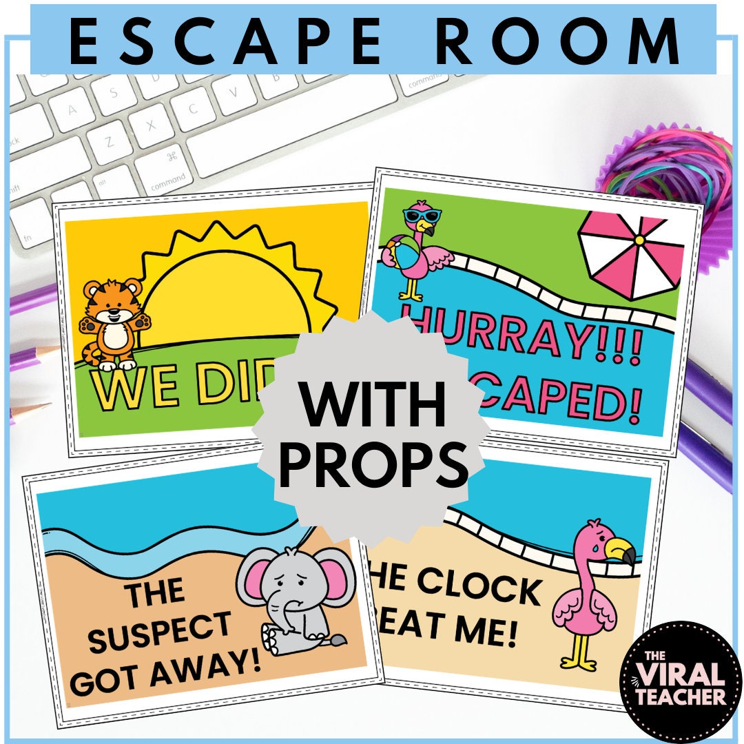 Escape Room for Kids, Summer Escape Room Printable Puzzle Game, Printed ...