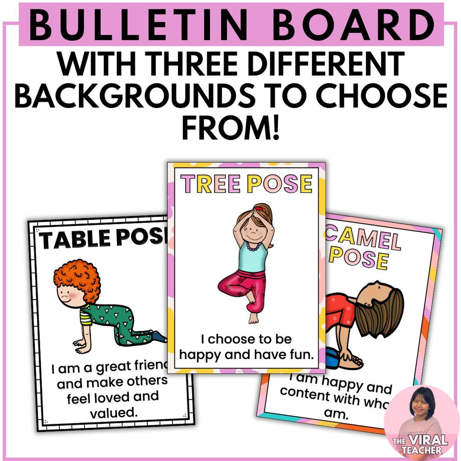 Yoga Poses Classroom Posters With Positive Mantras Classroom Bulletin ...
