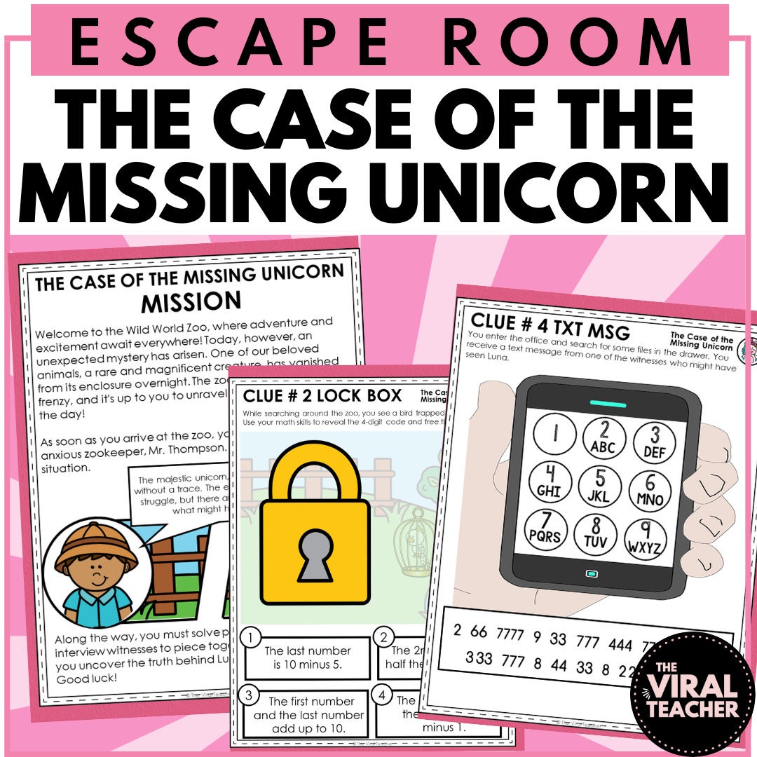 Escape Room for Kids, Mystery Solving Games, Printable Party Games ...