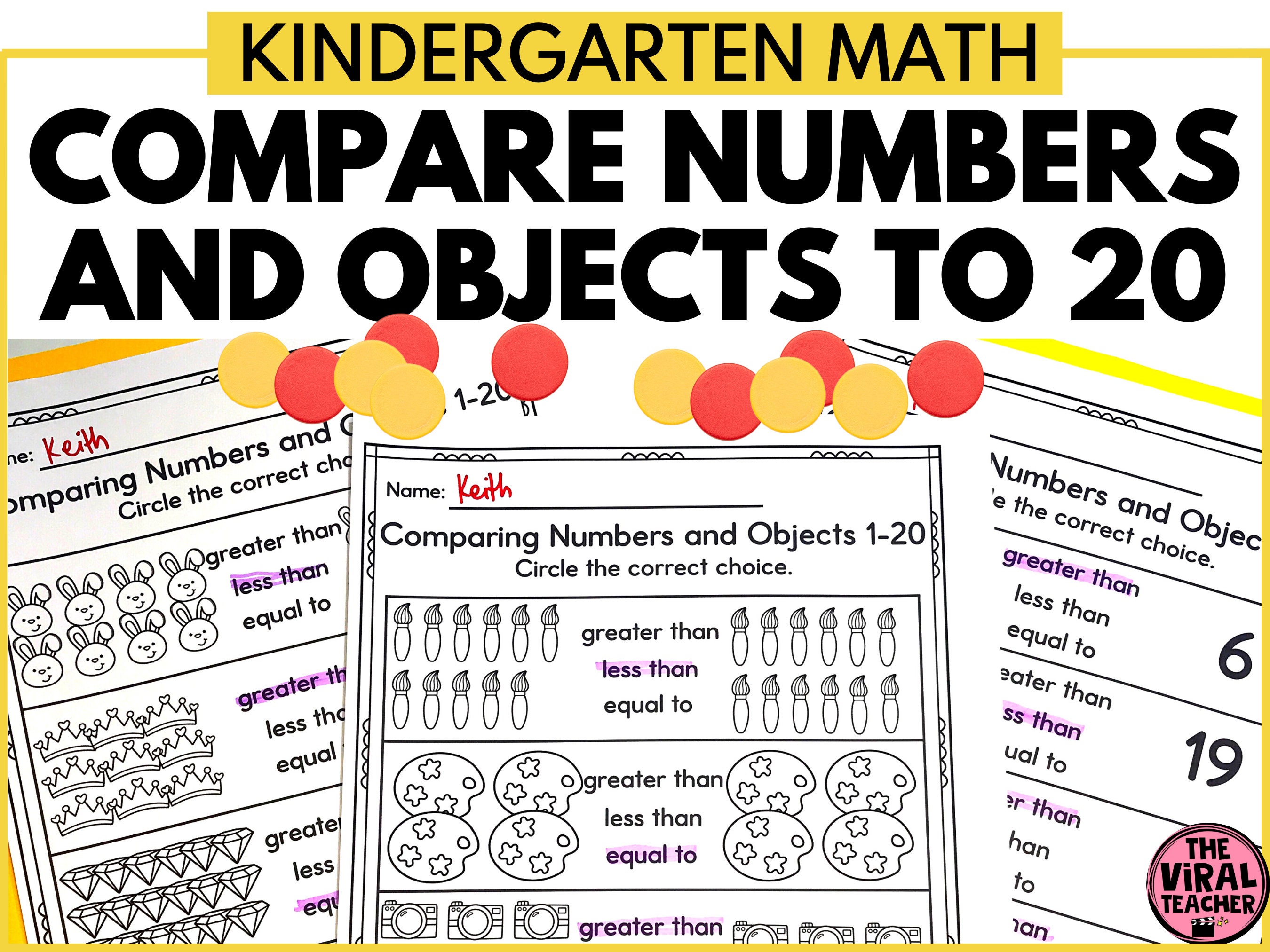 Counting Comparing Writing Objects and Numbers 1 - 20 Kindergarten Math ...