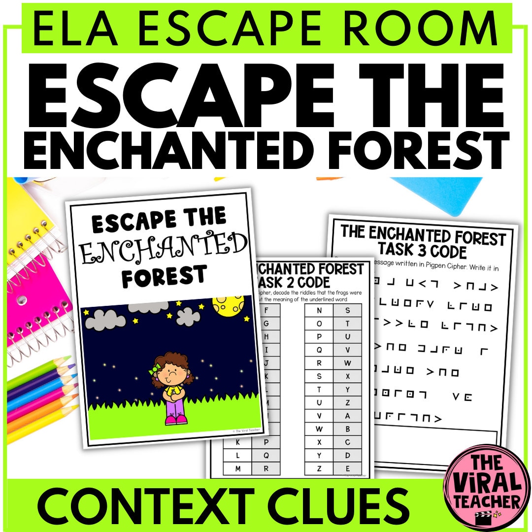 Escape Rooms for Kids Context Clues Reading Passages and Vocabulary ...