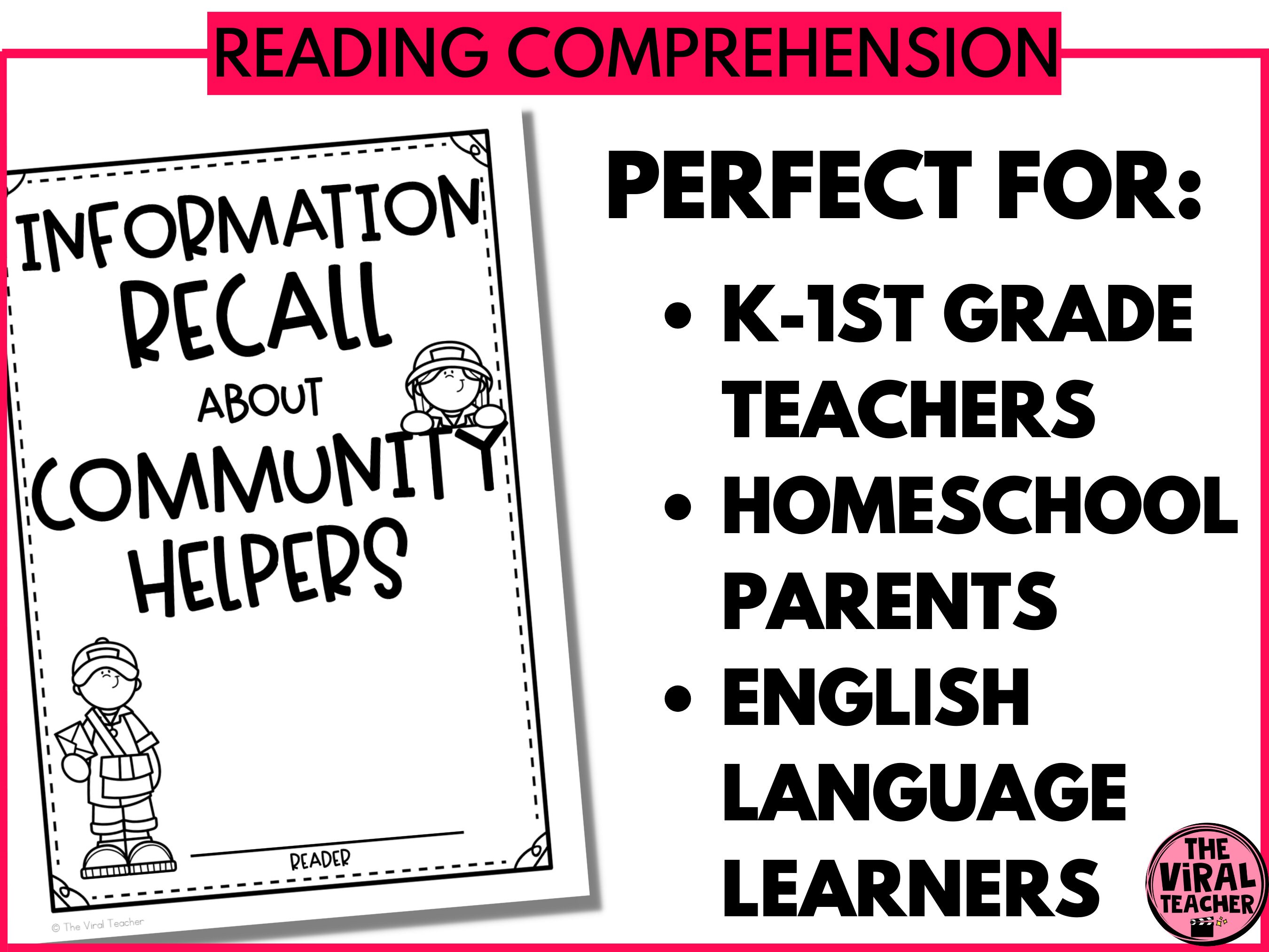 Community Helpers Reading Comprehension Passages and Questions Booklets ...