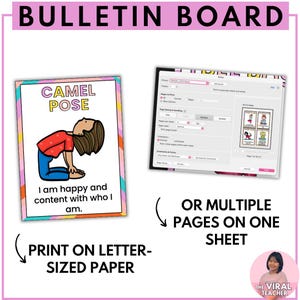 Yoga Poses Classroom Posters With Positive Mantras Classroom Bulletin ...