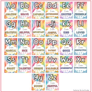 Alphabet Posters, Affirmation Alphabet Posters Bulletin Board Display ...