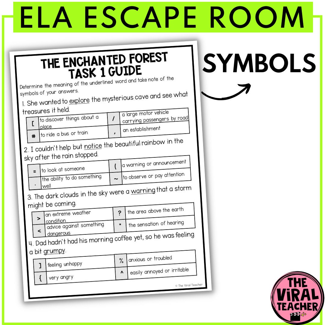 Escape Rooms for Kids Context Clues Reading Passages and Vocabulary ...