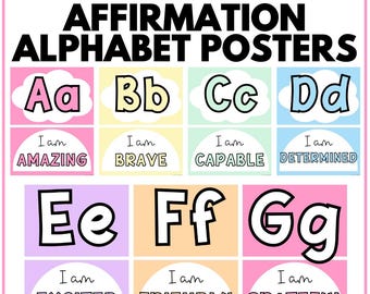 Alphabet Posters, Affirmation Alphabet Posters Bulletin Board Display ...