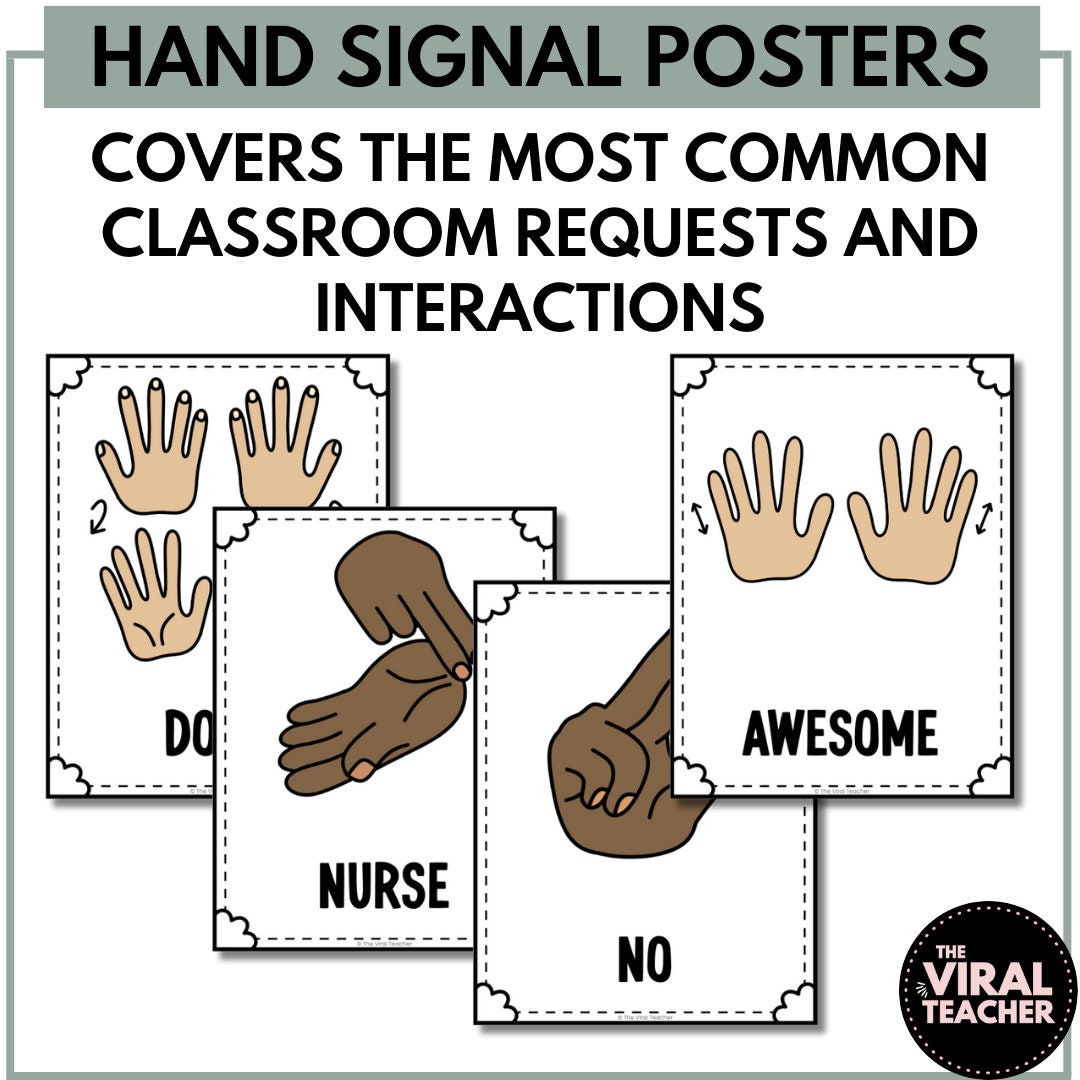 ASL Hand Signal Posters Classroom Hand Signals Classroom Management ...