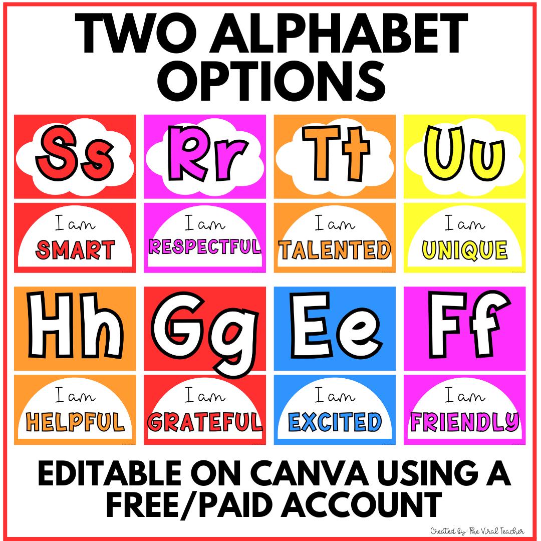 Alphabet Posters, Affirmation Alphabet Posters Bulletin Board Display ...