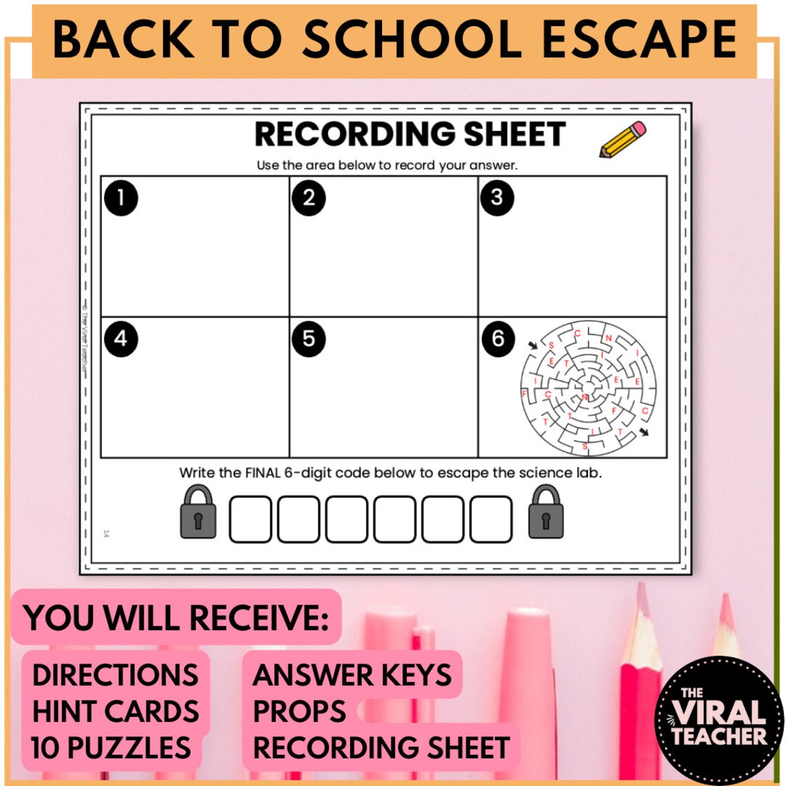 Escape Room for Kids, Back to School Escape Room Printable Puzzle Game ...