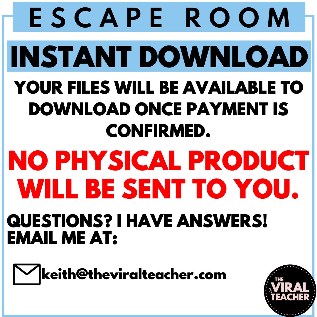 Escape Room for Kids, Summer Escape Room Printable Puzzle Game, Printed ...