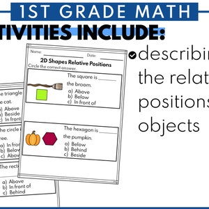 Identifying 2D and 3D Shapes Math Worksheets 1st Grade Math Activities ...