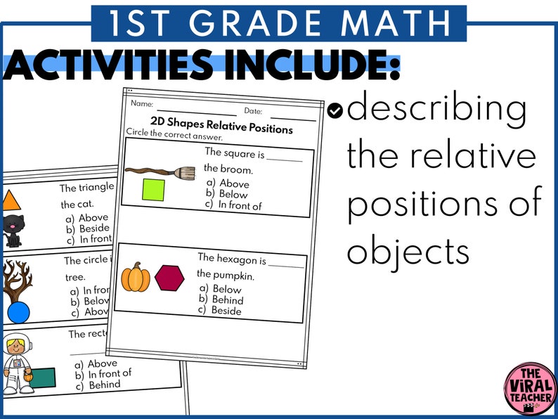 Identifying 2D and 3D Shapes Math Worksheets 1st Grade Math Activities ...
