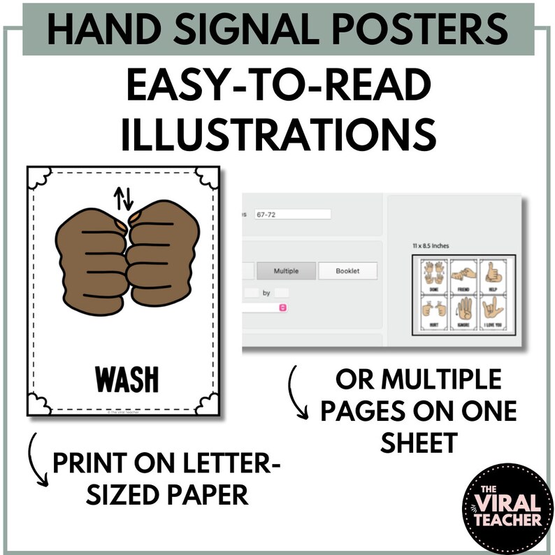 ASL Hand Signal Posters Classroom Hand Signals Classroom Management ...