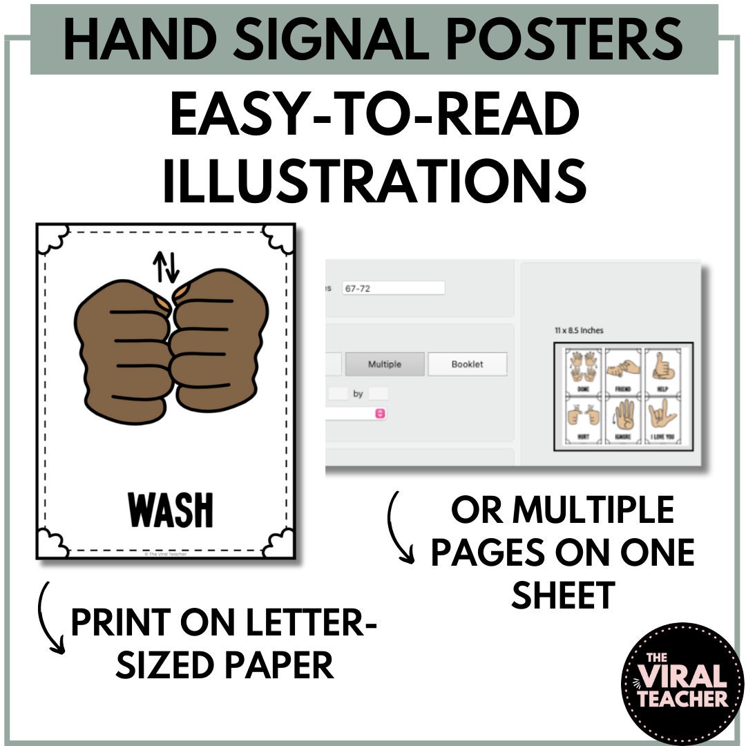 ASL Hand Signal Posters Classroom Hand Signals Classroom Management ...