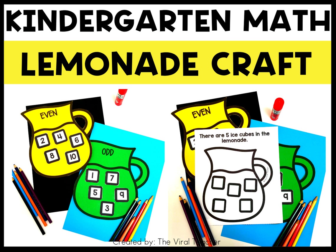 Odd and Even Numbers Craft. Lemonade Summer Math Craft Summer - Etsy