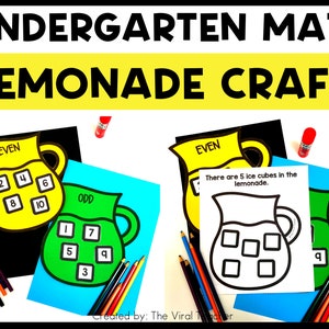 Odd and Even Numbers Craft. Lemonade Summer Math Craft Summer - Etsy