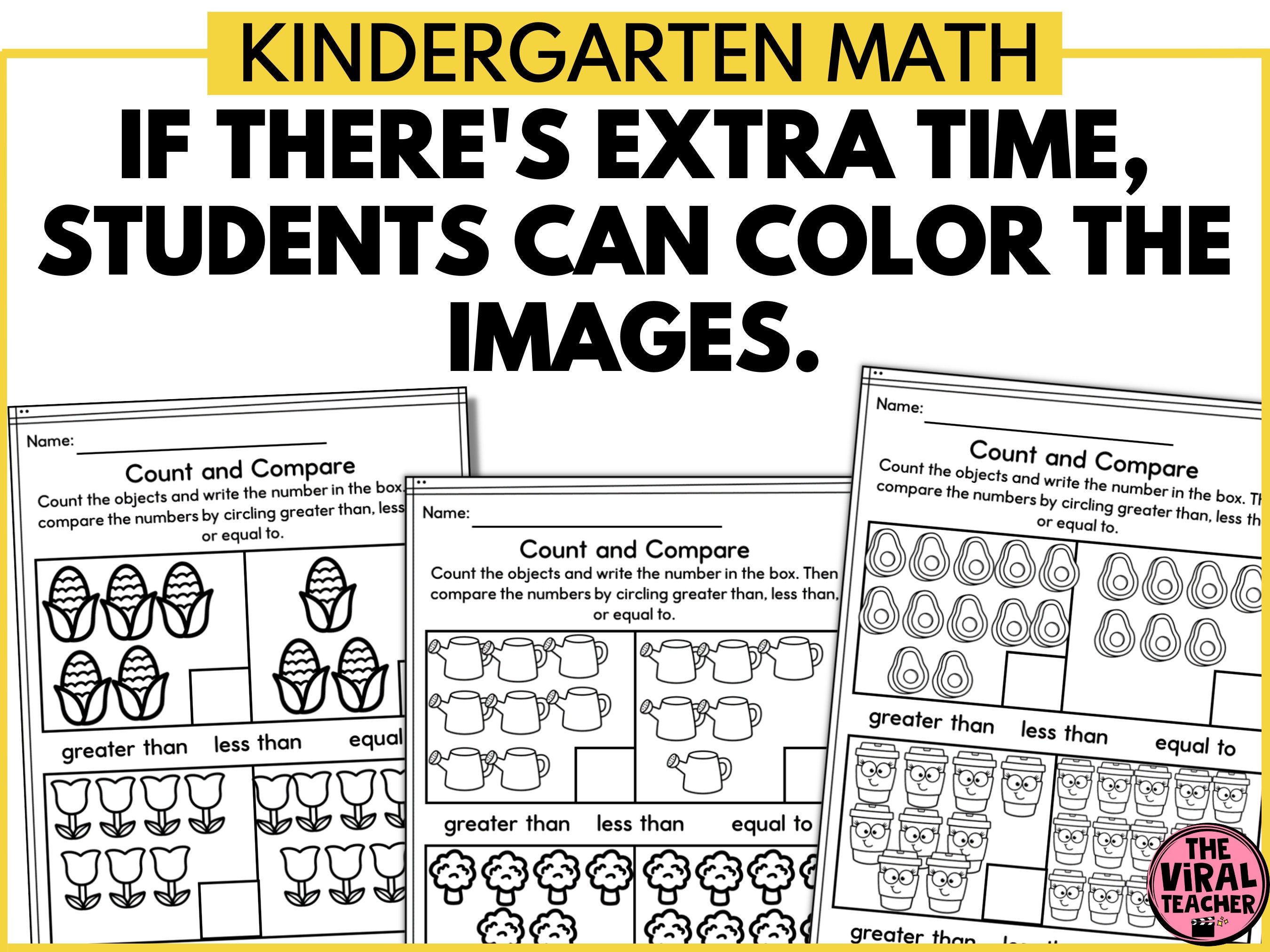 Counting Comparing Writing Objects and Numbers 1 20 Kindergarten Math ...