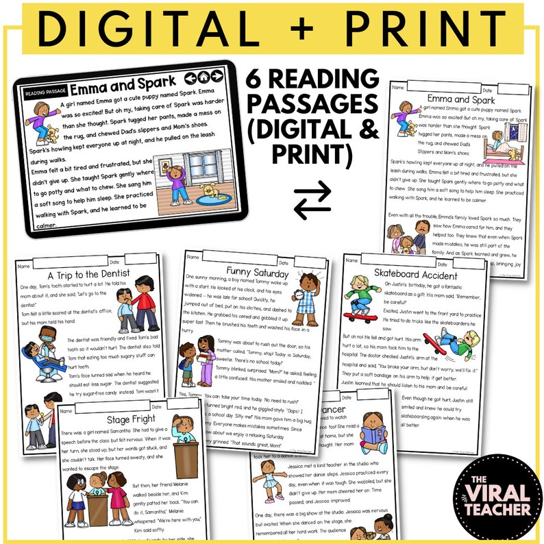 Reading Comprehension Short Stories, Storytime Reading Worksheets, 1st ...