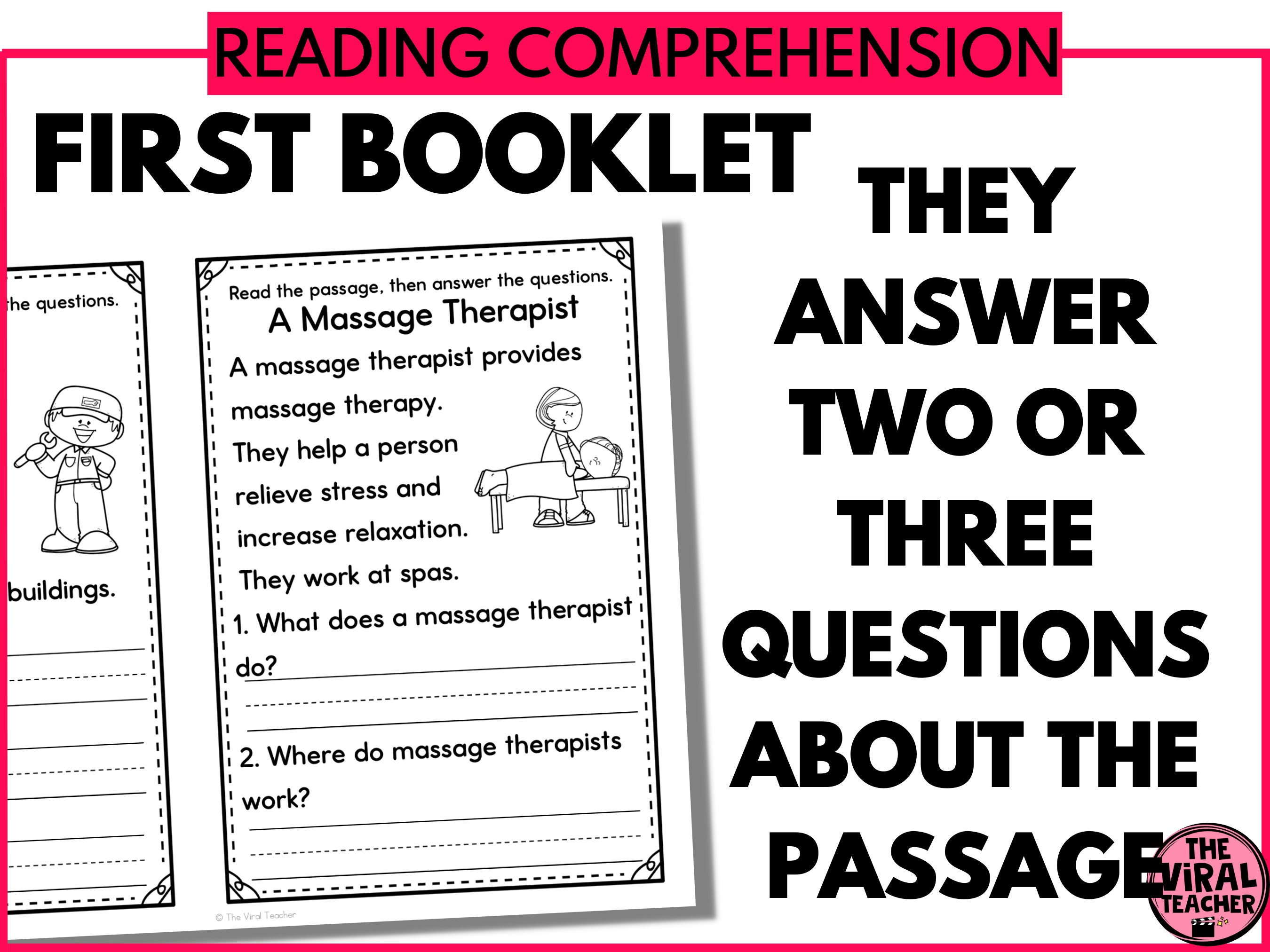 Community Helpers Reading Comprehension Passages and Questions Booklets ...