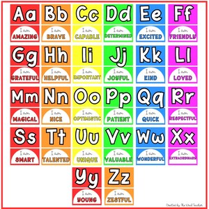 Alphabet Posters, Affirmation Alphabet Posters Bulletin Board Display ...
