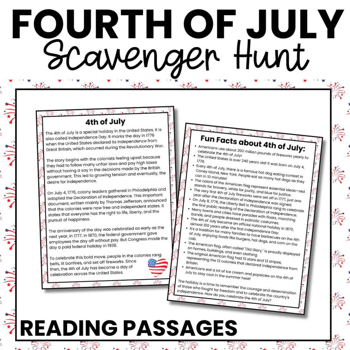 4th of July Scavenger Hunt, Independence Day Scavenger Hunt, Printable ...