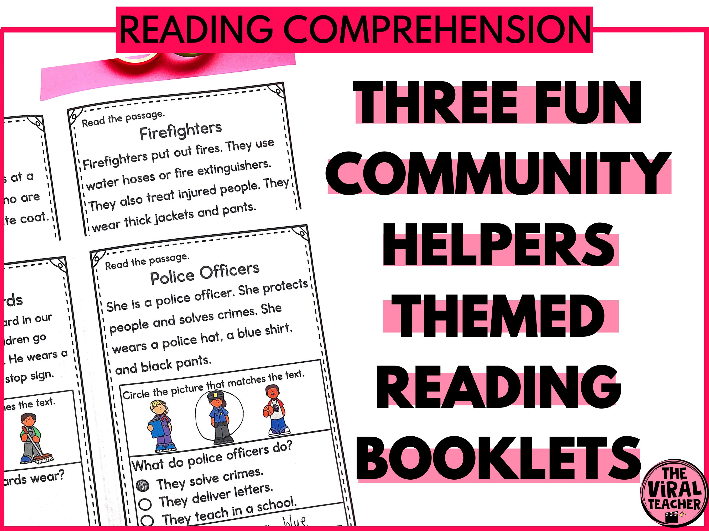 Community Helpers Reading Comprehension Passages and Questions Booklets ...