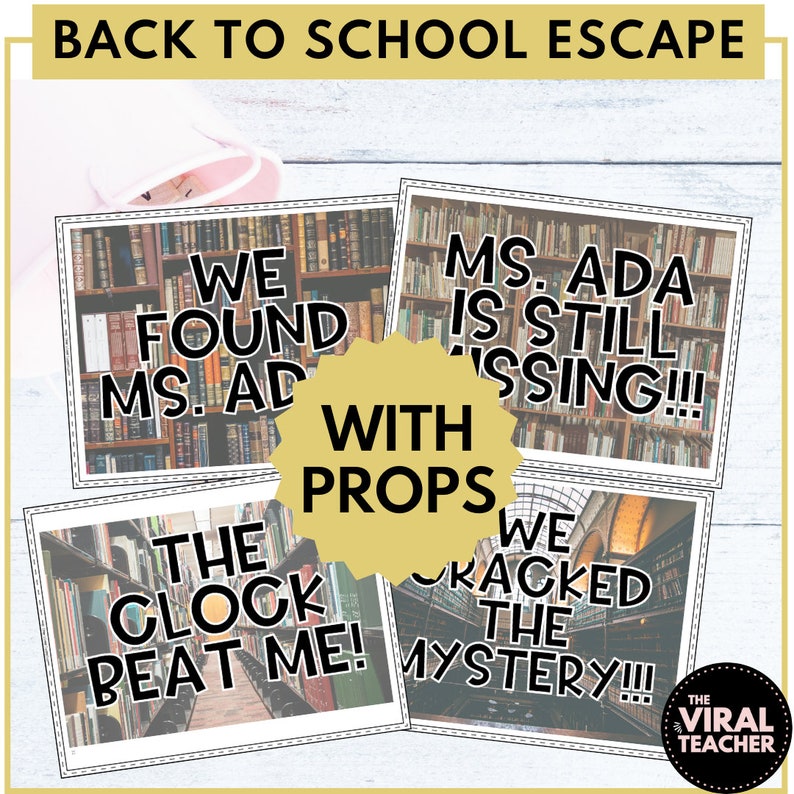 Escape Room for Kids, Back to School Escape Room Printable Puzzle Game ...