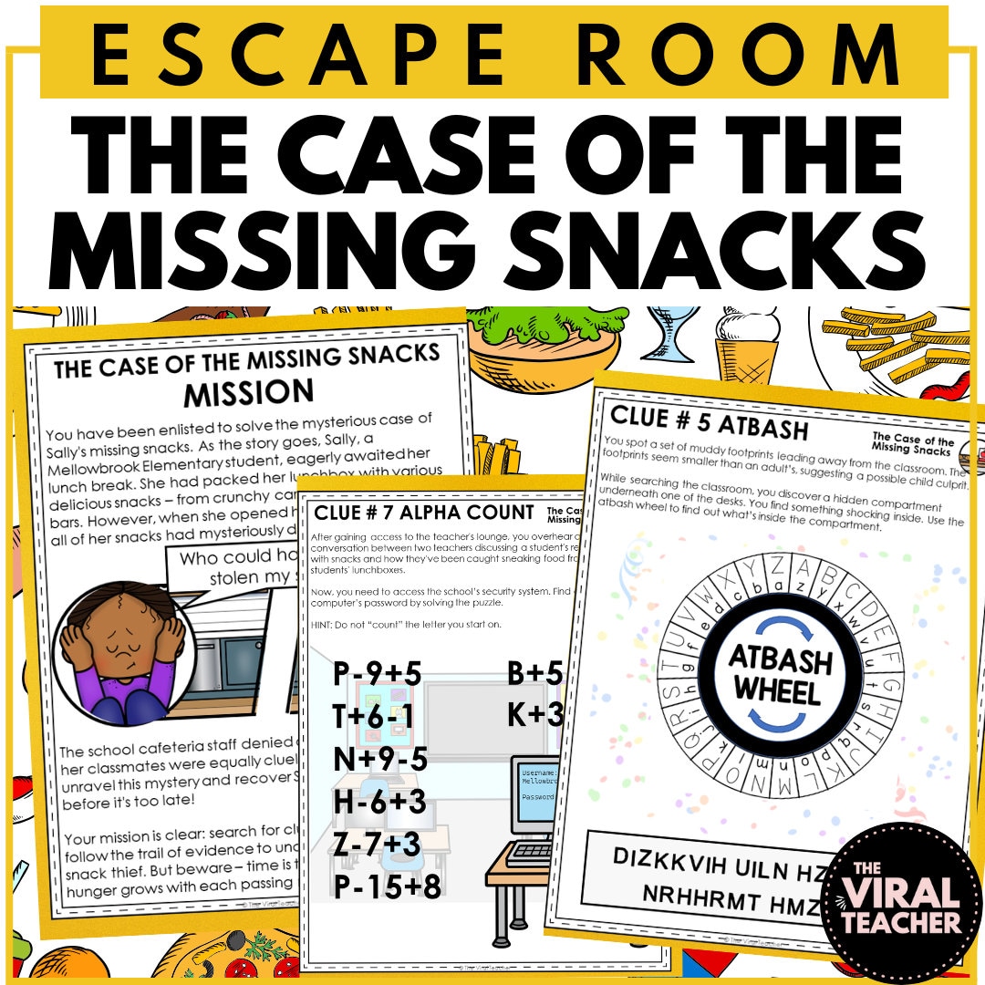 Printable Kids Escape Room, Missing Snacks Mystery (PDF Pattern) - Etsy
