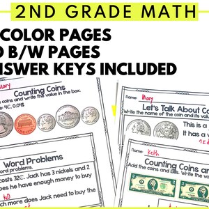 Counting U.S. Dollar Bills and Coins and Solving Money Word Problems ...
