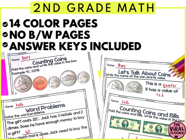 Counting U.S. Dollar Bills and Coins and Solving Money Word Problems ...