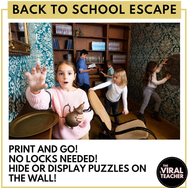 Escape Room for Kids, Back to School Escape Room Printable Puzzle Game ...